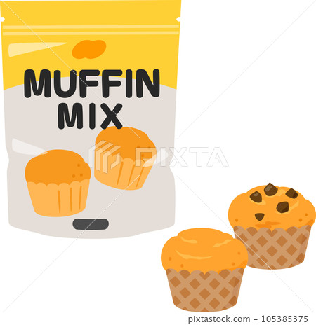 Muffin mixes and muffins in bags - Stock Illustration [105385375] - PIXTA