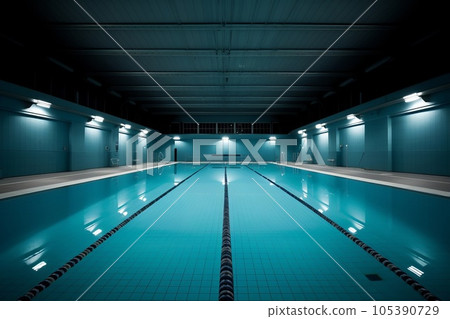 Spacious indoor pool AI-generated imageAI image - Stock Illustration ...