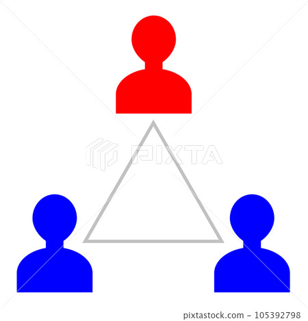 love triangle between man and woman. An... - Stock Illustration ...
