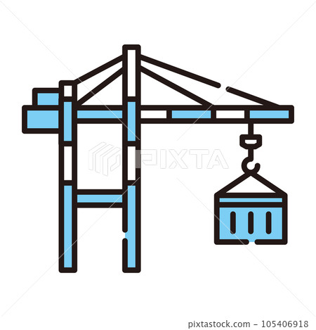 Gantry crane container port icon - Stock Illustration [105406918] - PIXTA