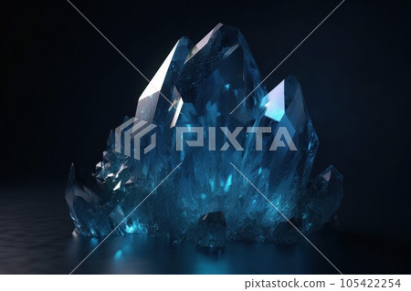 Blue crystal stone structure. Magical aura.... - Stock Illustration ...