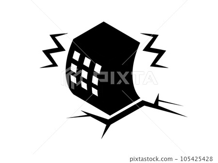earthquake silhouette icon - Stock Illustration [105425428] - PIXTA
