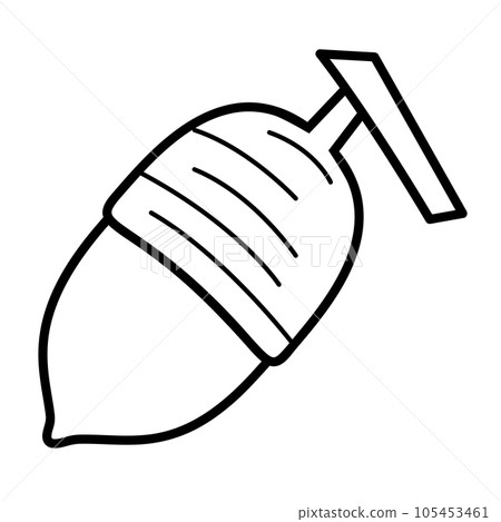 Simple acorn line drawing illustration - Stock Illustration [105453461 ...