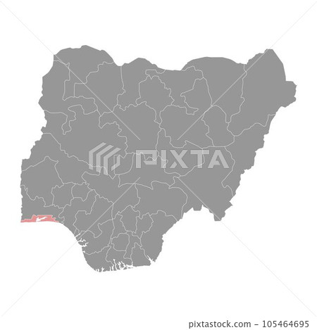 Lagos state map, administrative division of the... - Stock Illustration ...