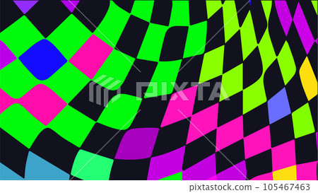 Distorted twisted checkered background. Trippy... - Stock Illustration ...