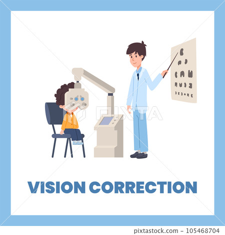 Squared banner about vision correction flat... - Stock Illustration ...