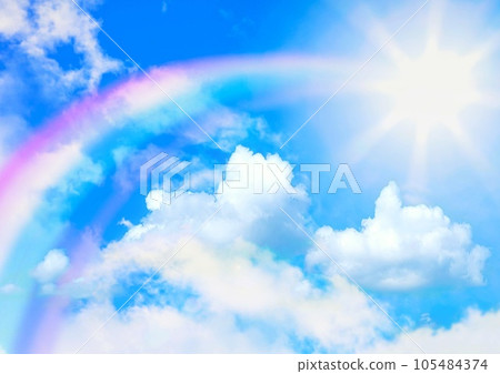 Rainbow over blue sky - Stock Illustration [105484374] - PIXTA