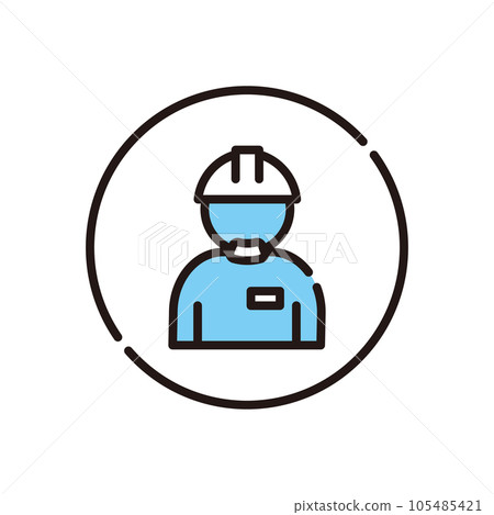 Worker work person helmet icon - Stock Illustration [105485421] - PIXTA