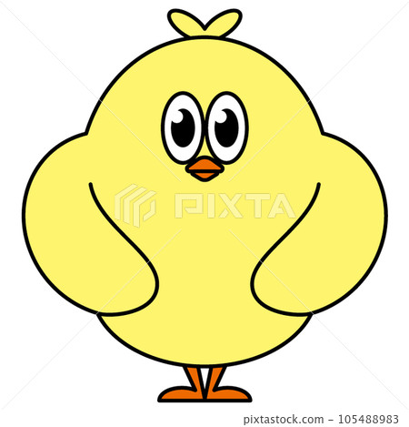 Flappy yellow chick character - Stock Illustration [105488983] - PIXTA