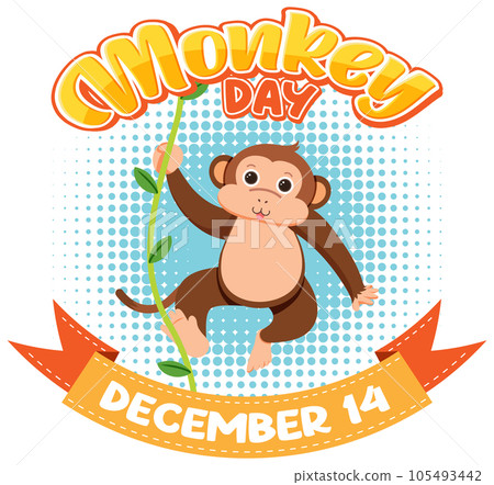 Monkey day text for banner or poster design - Stock Illustration ...
