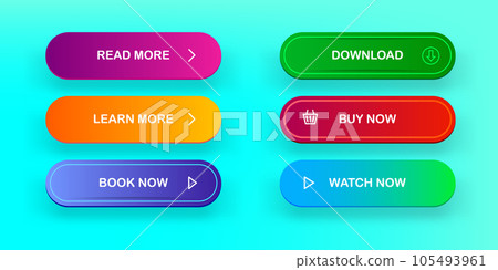 Vector Modern material style buttons set... - Stock Illustration ...