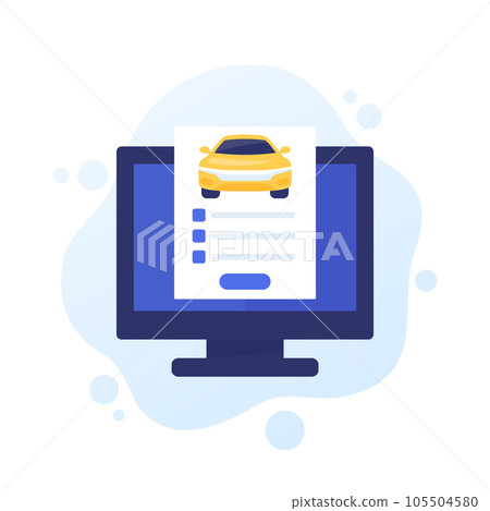 online car registration, history check vector icon - Stock Illustration ...