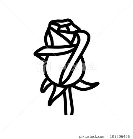red roses love line icon vector illustration - Stock Illustration ...