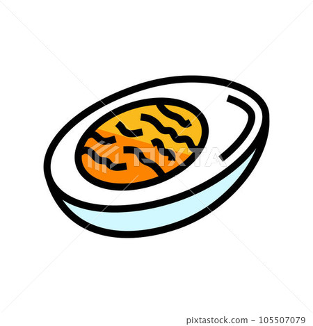 boiled egg chicken color icon vector illustration - Stock Illustration ...