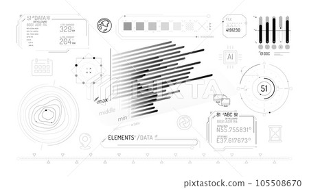 Set of infographic elements about data exchange... - Stock Illustration ...