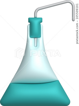 3D icon. Isolated flask or flask for chemistry.... - Stock Illustration ...