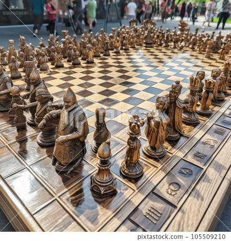a large chess board the figures are made to...-插圖素材 [105509210] - PIXTA圖庫