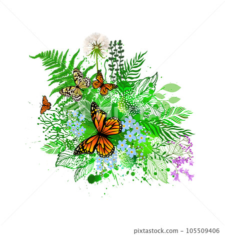 Spring flower background. Green abstraction... - Stock Illustration ...