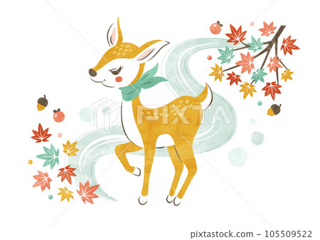 Autumn watercolor illustration of maple and... - Stock Illustration ...