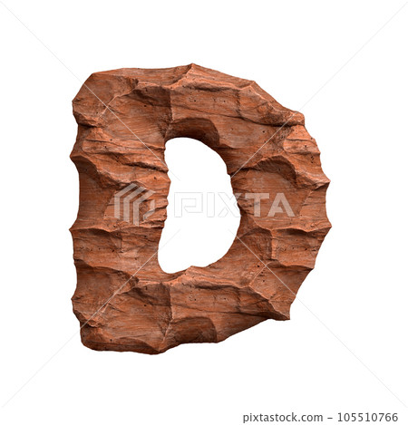 Desert sandstone letter D - Capital 3d red rock... - Stock Illustration ...