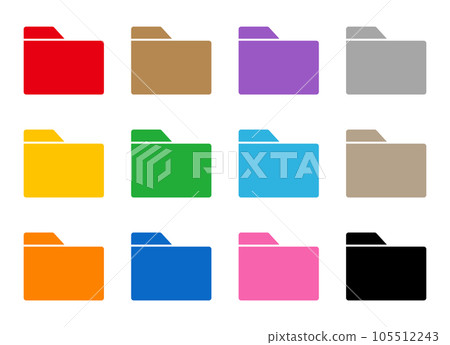 colorful folder icon set - Stock Illustration [105512243] - PIXTA