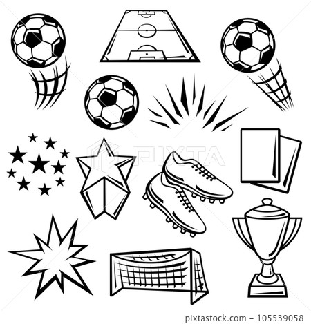 Set of soccer symbols. Football club illustration. - Stock Illustration ...