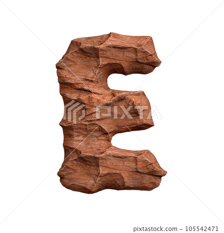 Desert sandstone letter E - Capital 3d red rock... - Stock Illustration ...