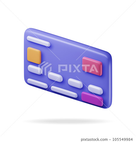 3D Bank Card Isolated on White.-插圖素材 [105549984] - PIXTA圖庫