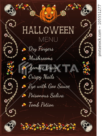 Halloween Menu Printable Free Vector | Original Halloween Menu