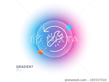 Recovery tool line icon. Gradient blur button... - Stock Illustration ...