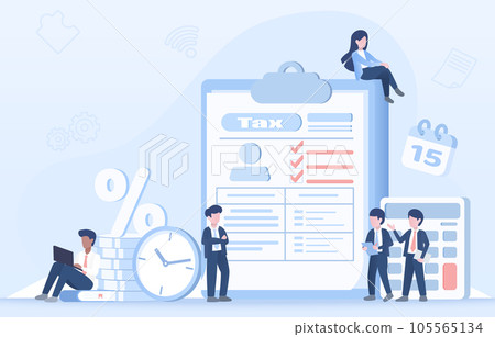 Tax payment, filling form and submit process to... - Stock Illustration ...