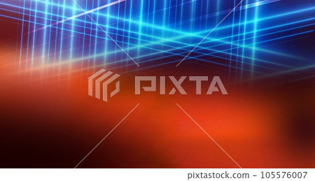 Abstract design with neon light in blue theme...-插圖素材 [105576007] - PIXTA圖庫