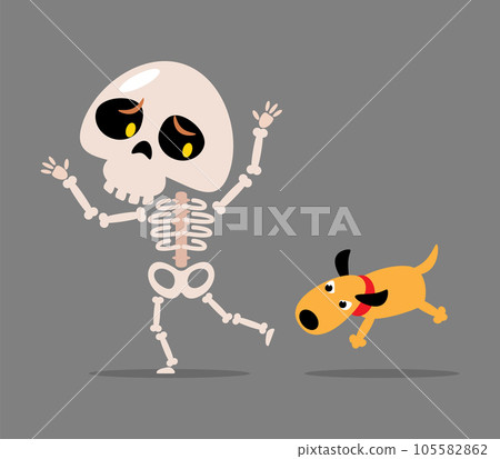 Skeleton ghost . Cute halloween cartoon... - Stock Illustration ...