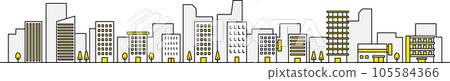 simple line drawing cityscape - Stock Illustration [105584366] - PIXTA