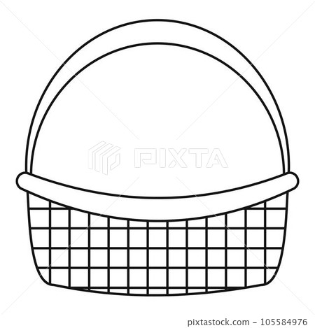 Farm basket icon. Outline farm basket vector... - Stock Illustration ...