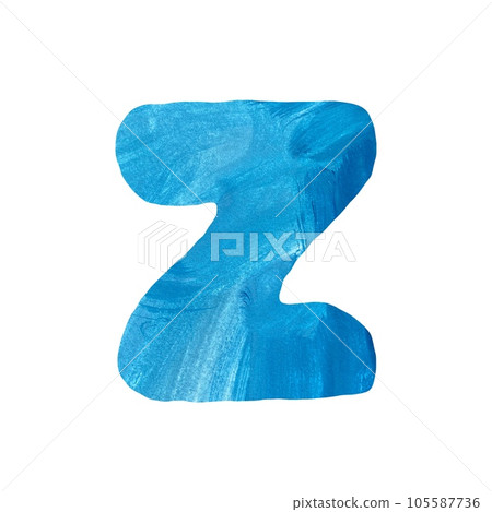 Letter Z uppercase alphabet blue textured cut - Stock Illustration ...