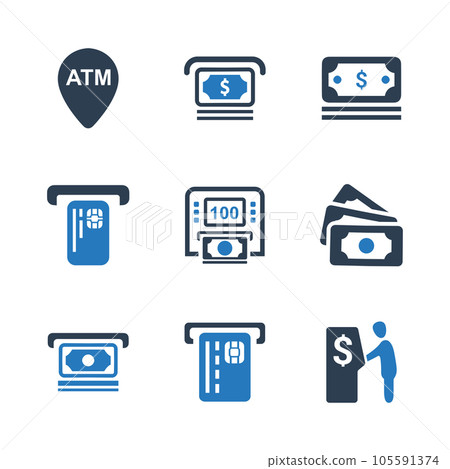 Cash Out Icons - Blue Version - Stock Illustration [105591374] - PIXTA