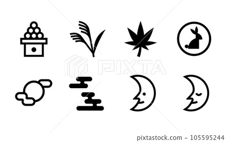 Vector icon set of items related to the full moon - Stock Illustration ...