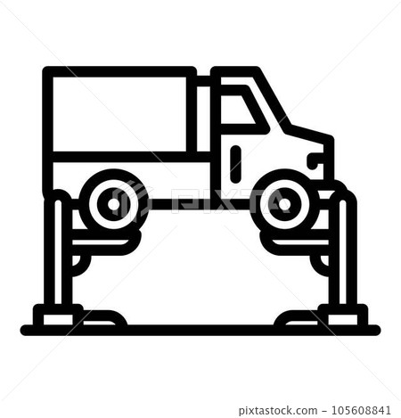 Big car lift icon. Outline big car lift vector... - Stock Illustration ...