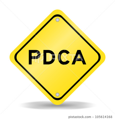 Yellow color transportation sign with word PDCA... - Stock Illustration ...