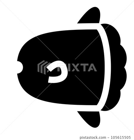 Filled style icons representing fish, sunfish - Stock Illustration ...