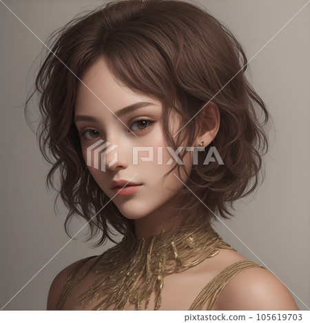 女性肖像[AI生成圖像]-插圖素材 [105619703] - PIXTA圖庫