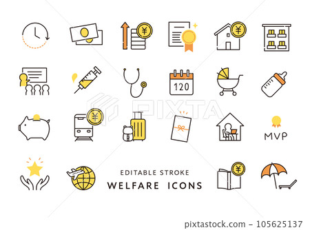 Welfare icon set (color) - Stock Illustration [105625137] - PIXTA