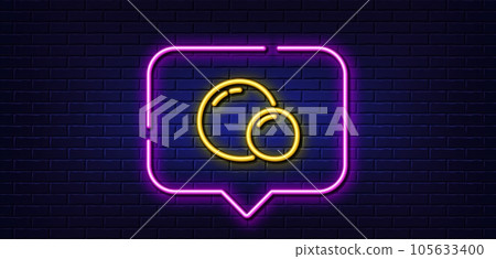 Neon light speech bubble. Peas line icon. Tasty... - Stock Illustration ...