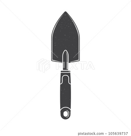 Garden Trowel icon silhouette isolated on... - Stock Illustration ...