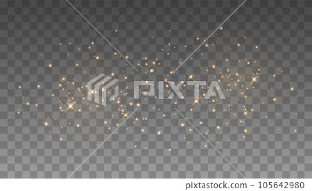 Gold light effect withglitter particles. Vector... - Stock Illustration ...