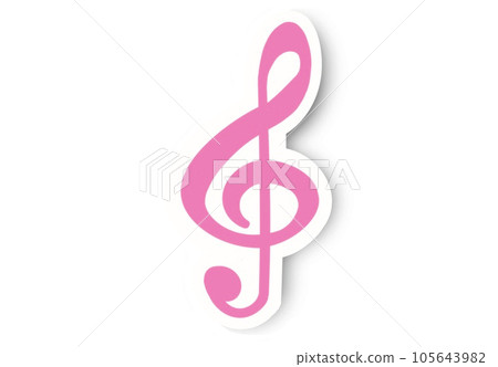 Paper craft treble clef pink - Stock Illustration [105643982] - PIXTA