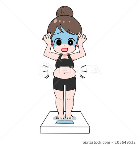 Illustration of a fat woman getting shocked on... - Stock Illustration ...