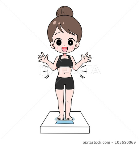 Illustration of a slim woman happy with her... - Stock Illustration ...