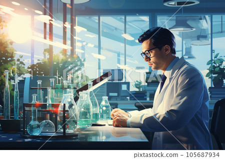 Scientists working hard to advance science... - Stock Illustration ...